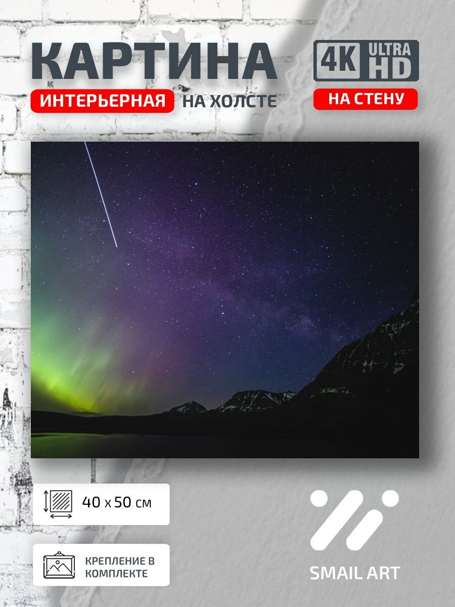 Картина на холсте интерьерная 40 на 50 на стену Млечный Путь для гостиной пейзаж