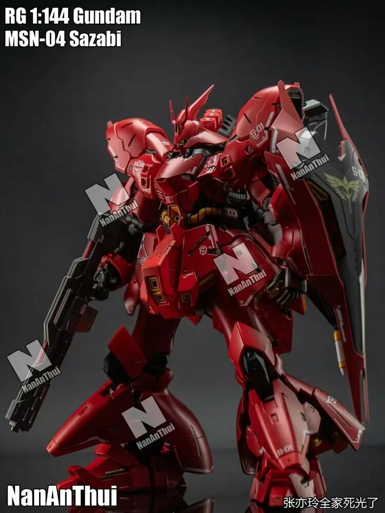 Сборная Игрушечная фигурка модель RG 1:144 Gundam MSN-04 Sazabi, Высококачественная модель, Поставляется с бесплатными наклейками и кронштейнами