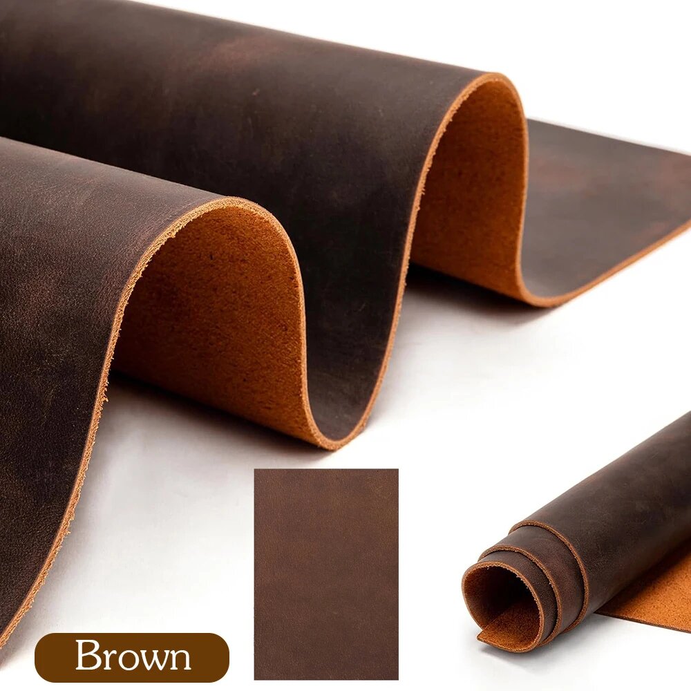 Кожа Crazy Horse 2.0 мм для рукоделия Коричневый, 21X14см, Brown