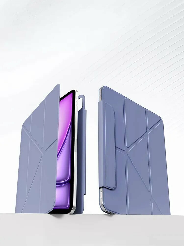 Чехол для планшета iPad Air 13" (M2 2024, M3 2025) и iPad Pro 12.9" (2021-2022), Y-образный трехскладной магнитный чехол