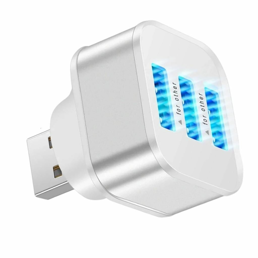 USB-хаб 3 порта USB 2.0, Серебро