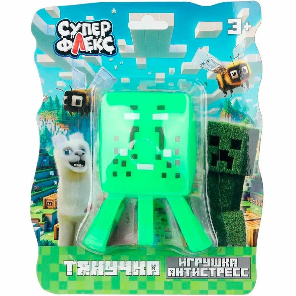 Игрушка антистресс Супер Флекс Тянучка пиксельный персонаж, салатовый 404820