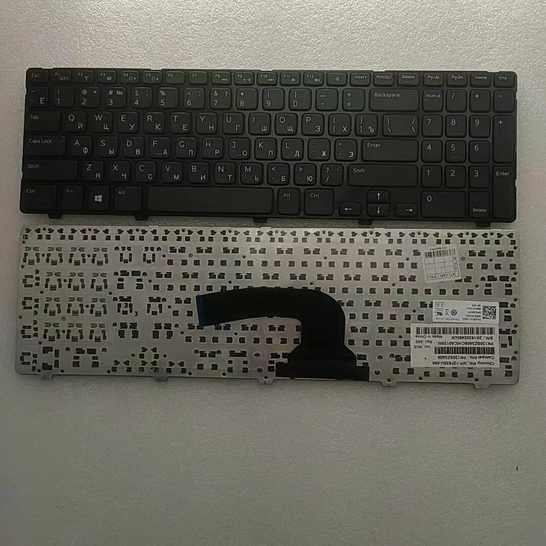 Новая русская клавиатура для ноутбука DELL 15R-3521 без подсветки, черная, PK130SZ3A06, DP/N:0G67V1