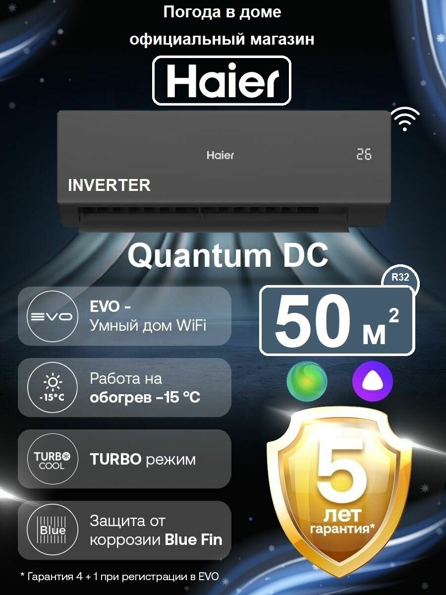 Сплит-система Haier AS50HQJ1HRA-B (инвертор)
