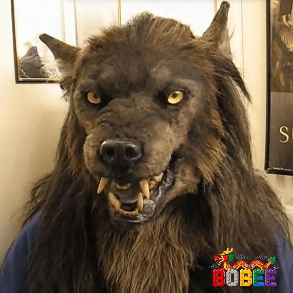 Хэллоуин Латексная Имитационная Маска С Головой Волка