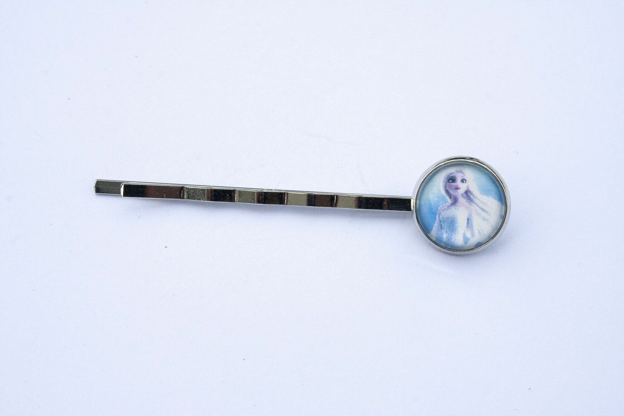 Заколка невидимка для волос "Холодное сердце", вставка 12 мм, белый