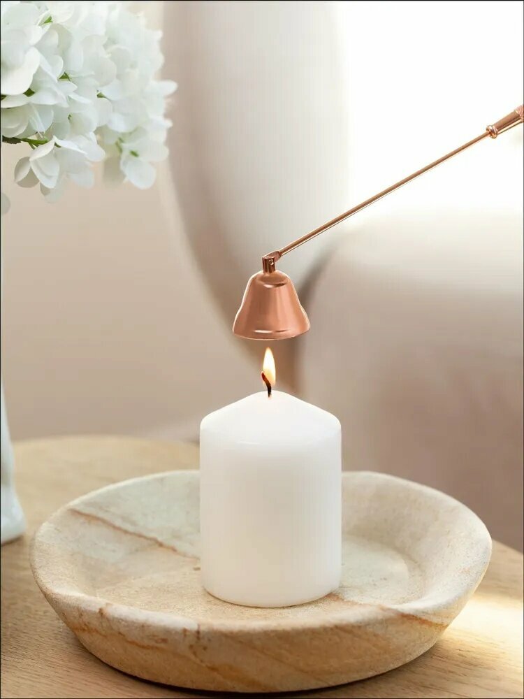 Гаситель для свечей, колпачок для тушения свеч стильный длинный, Медный цвет, 1 шт.