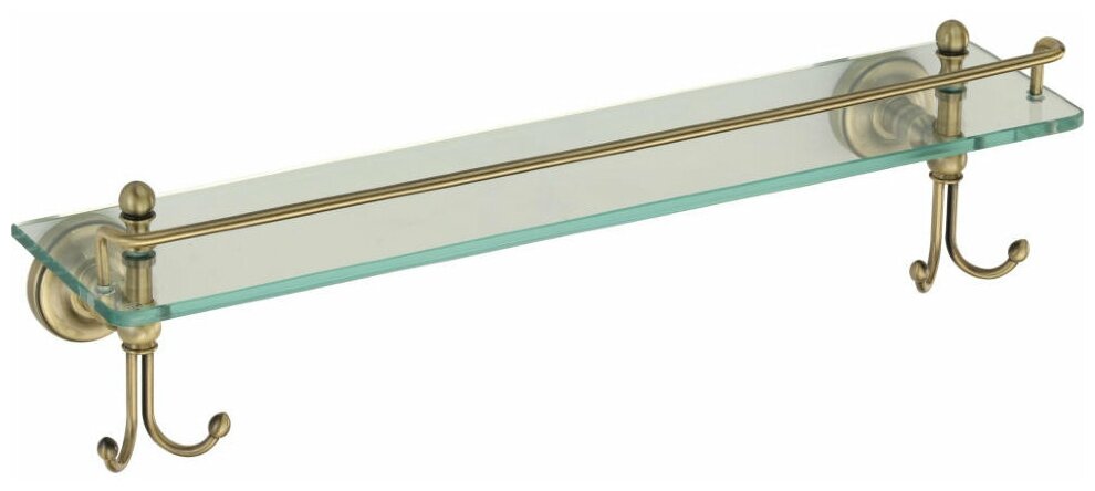 Полка стеклянная с крючками Ganzer GZ31007D