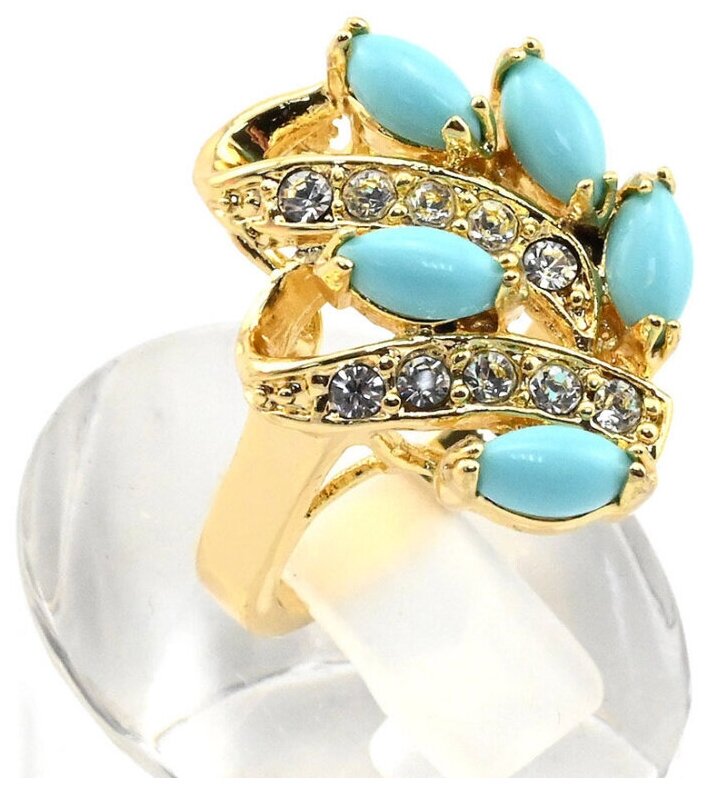 Кольцо, бирюза, бирюза синтетическая