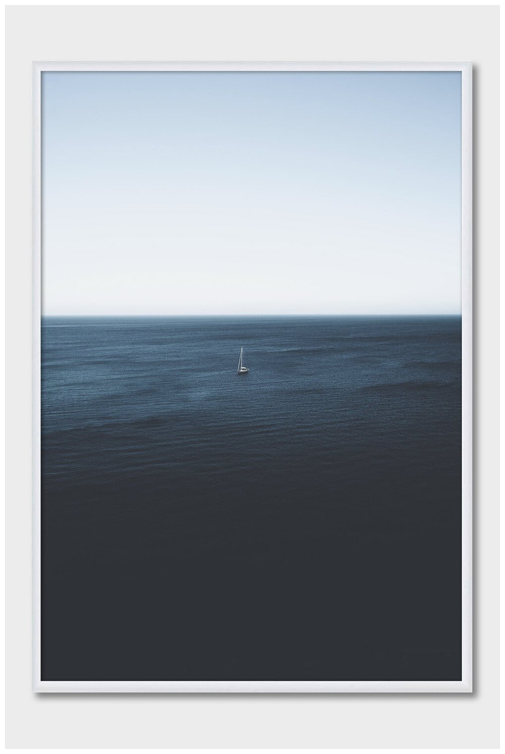 Постер на стену для интерьера Postermarkt Синее море, в белой рамке 30х40 см