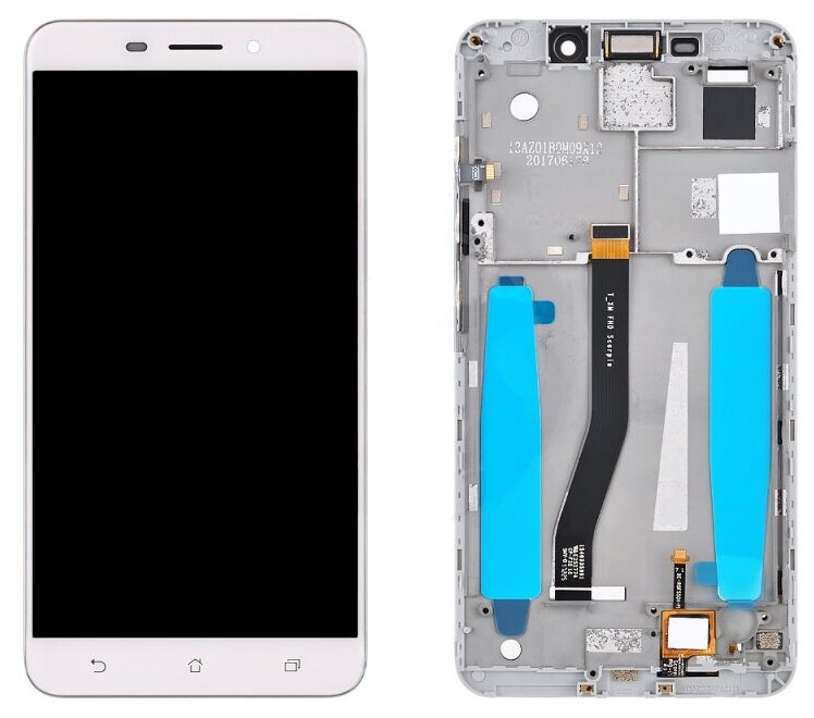 Дисплей (экран) в сборе с тачскрином для Asus ZenFone 3 Laser ZC551KL белый с рамкой / 1920x1080 (Full HD)