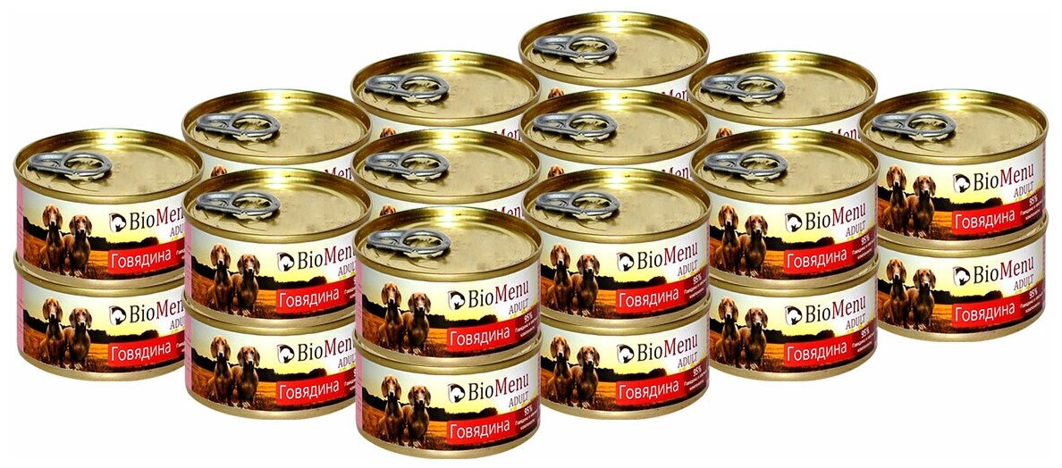 BIOMENU ADULT для взрослых собак с говядиной (100 гр х 24 шт)