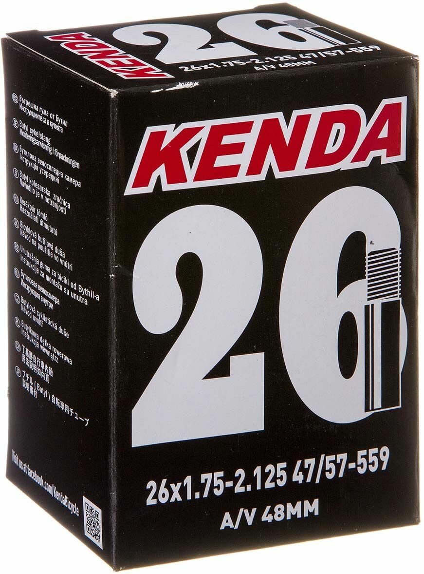 Велокамера KENDA 26"x 2.125 a/v стандарт 48мм 514123