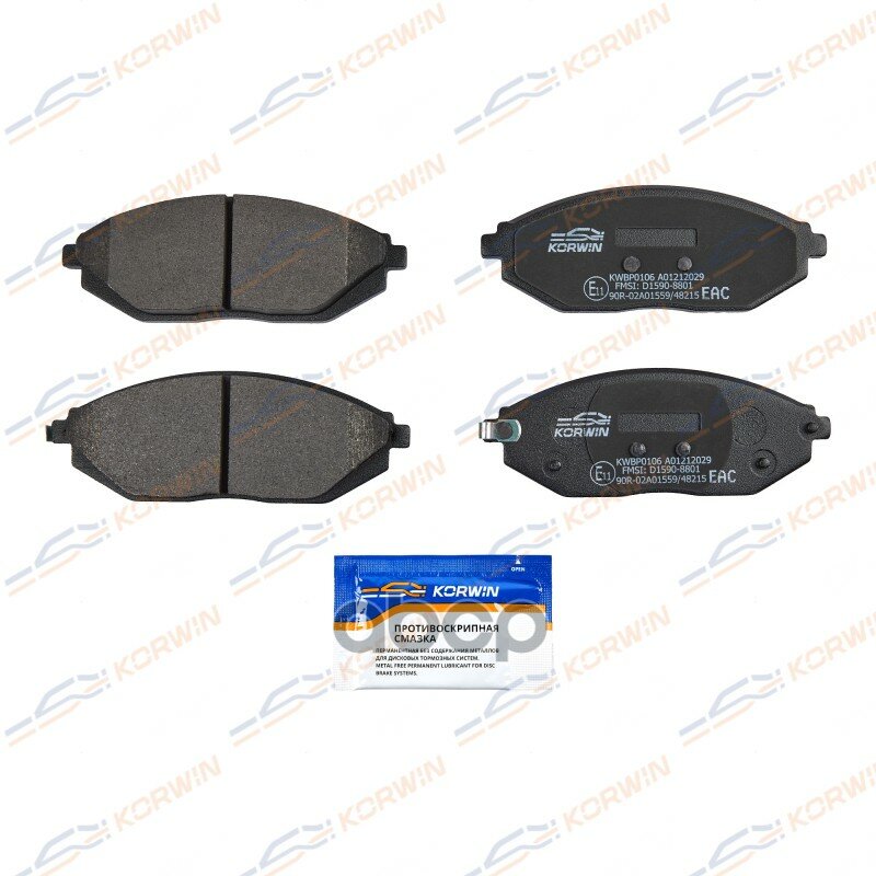 Колодки тормозные перед. Chevrolet Spark (M300) 10- KORWIN арт. KWBP0106