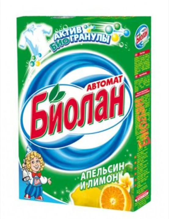 Порошок стиральный Биолан автомат Апельсин и лимон, 350 г