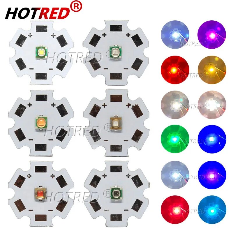 Светодиодные чипы HotRed 3535 IR 730nm 3Вт на PCB 20мм