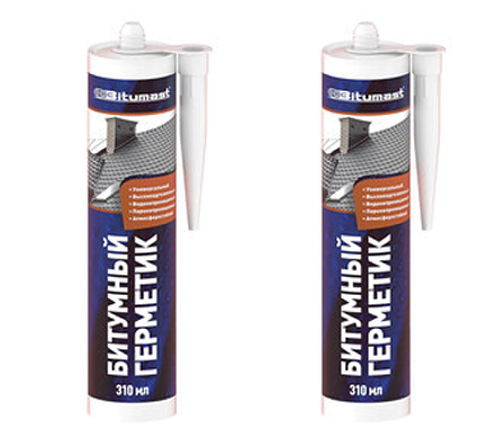 Герметик кровельный битумный Bitumast черный 310 мл (2 шт.)