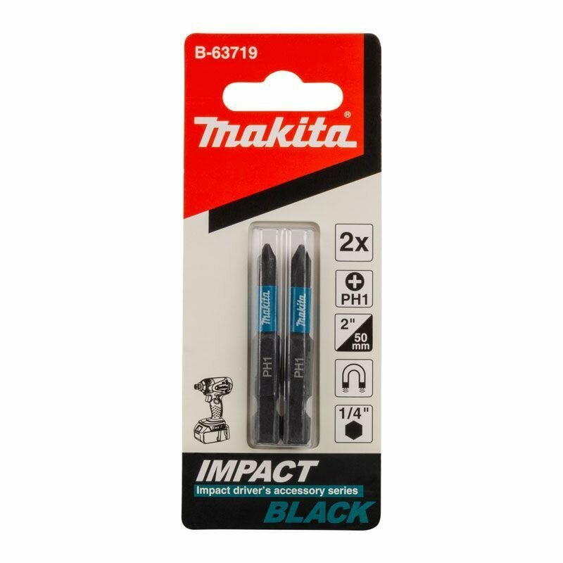 Бита Impact Black PH1, 50 мм, Е-form (MZ), 2 шт. Makita (B-63719)