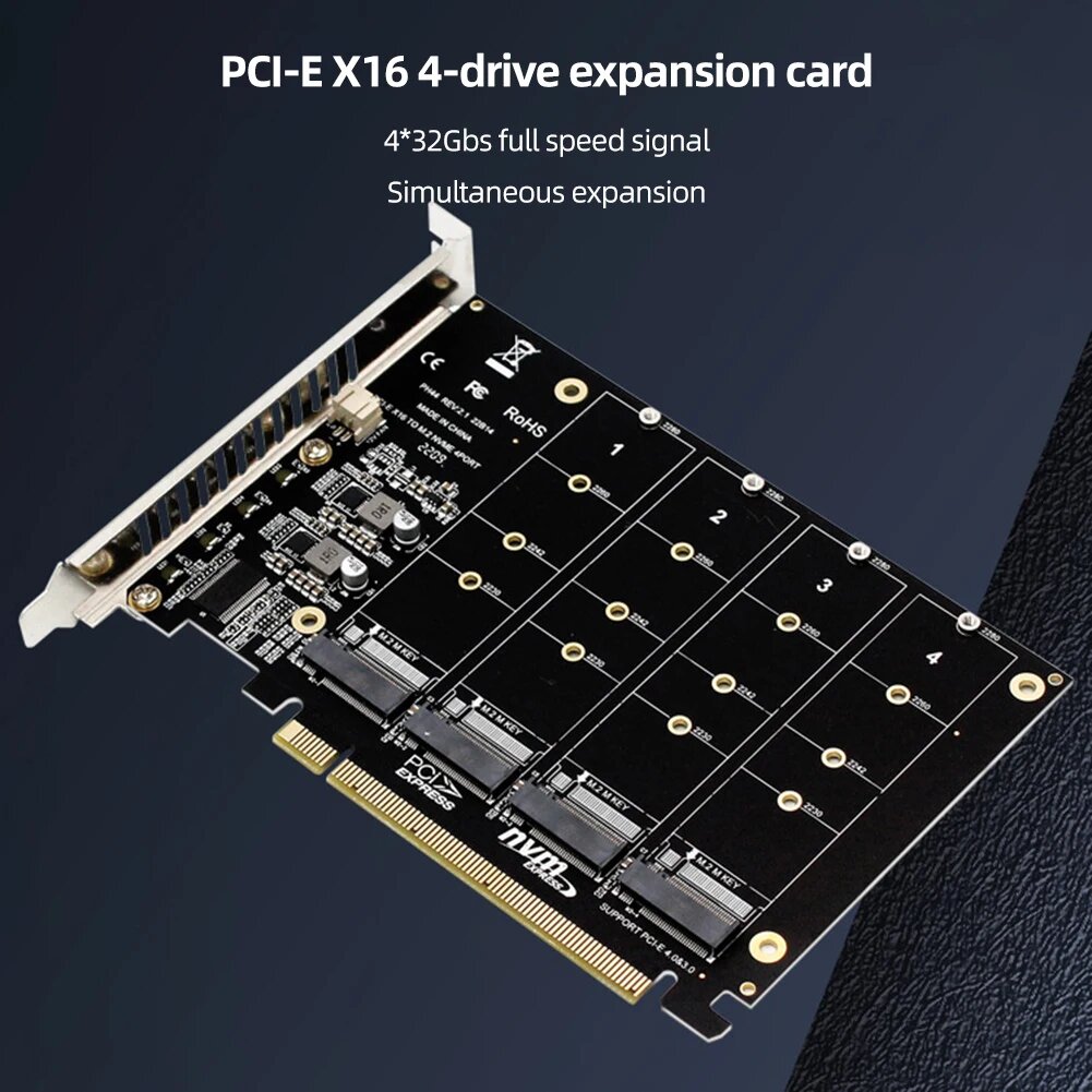 Карта расширения Okvyuan 4-портовая для M.2 NVMe SSD