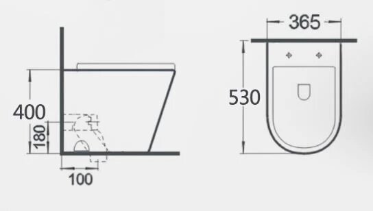 Унитаз приставной GID TRS-263BM 62212Y