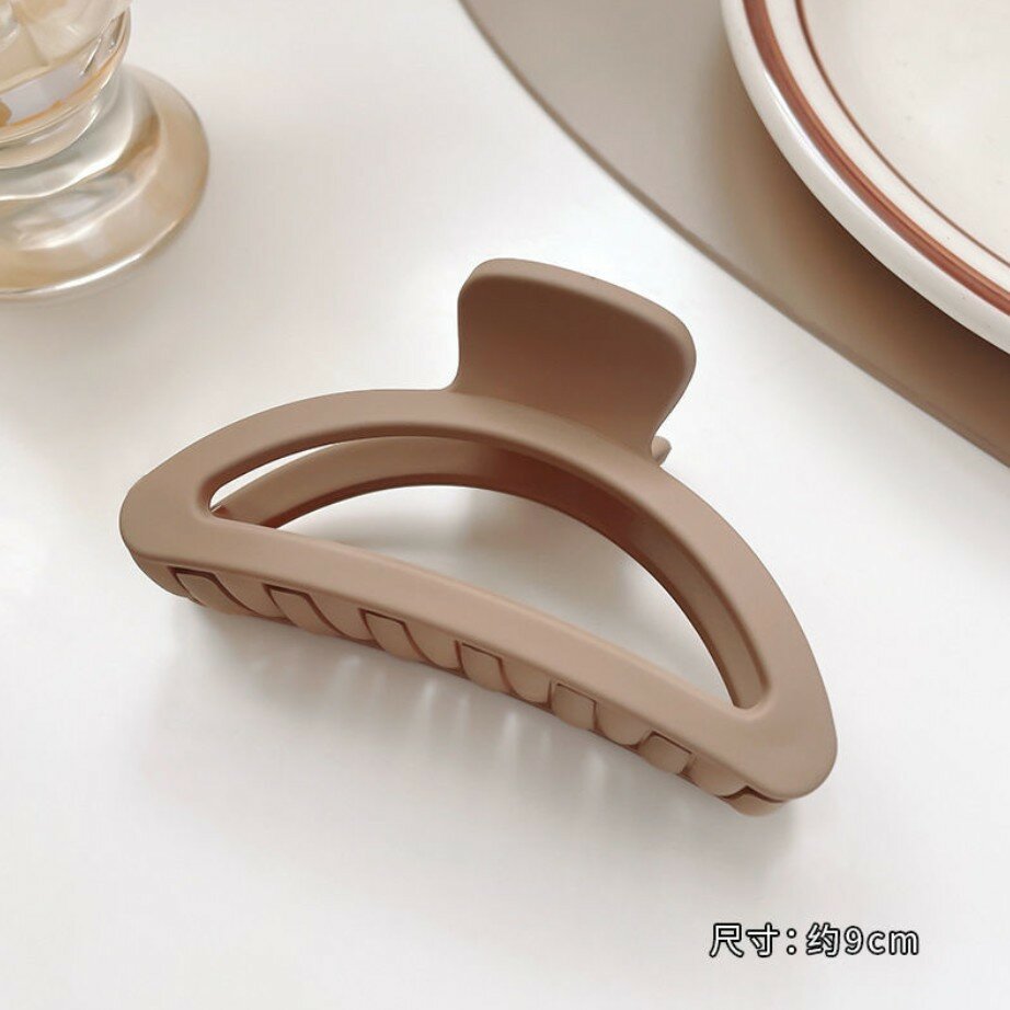 Заколка-фиксатор "Акулка", женская, цвет 2#, полукруг, цвет хаки