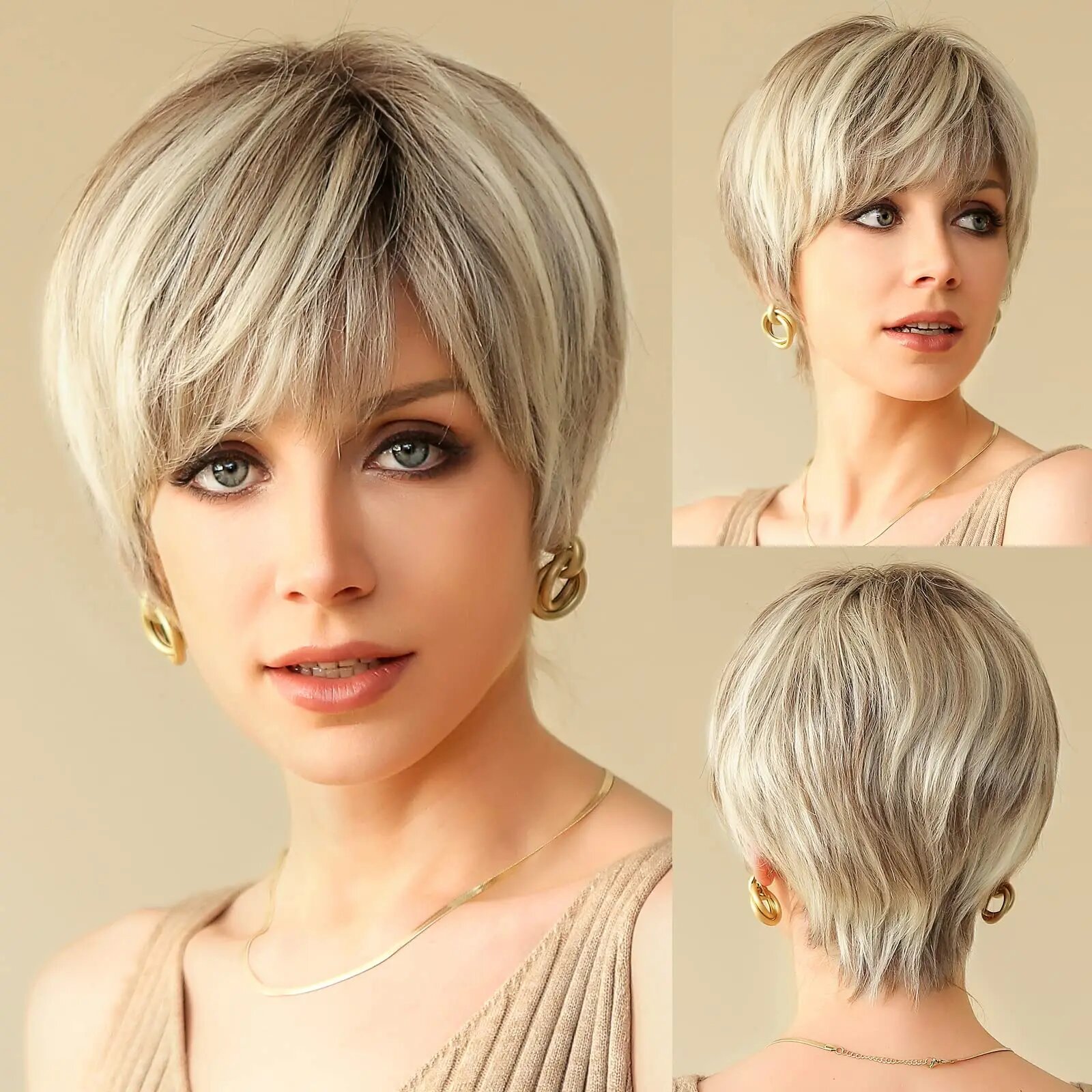 Светло-серый короткий парик HAIRCUBE, цвет HTWIG002-4