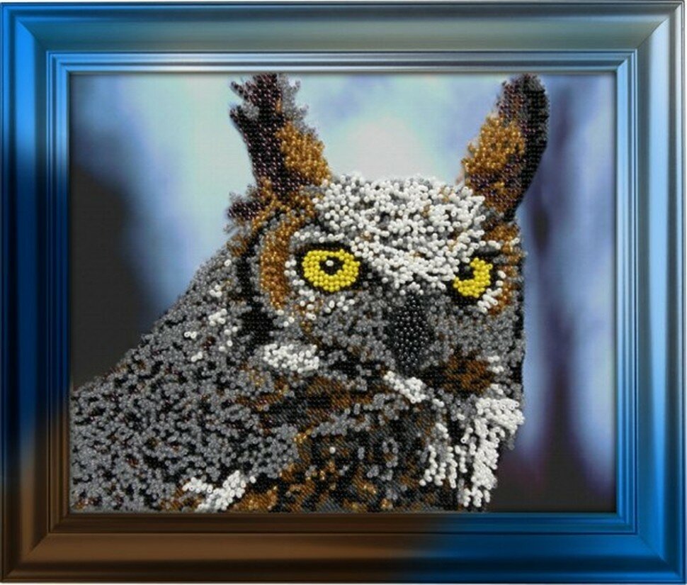Набор для вышивания Вышиваем бисером #В-29 Филин, Вышивка бисером, 19 x 24 см