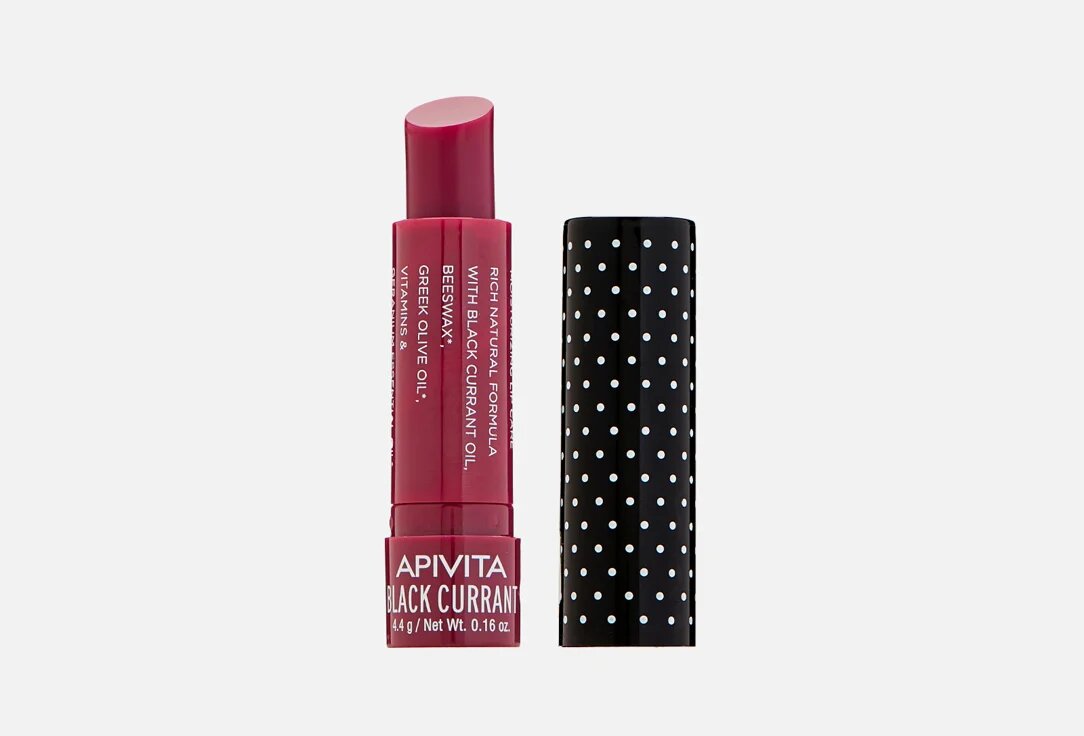 Увлажняющий уход для губ Apivita BLACK CURRANT, тинт эффект, 4,4 г