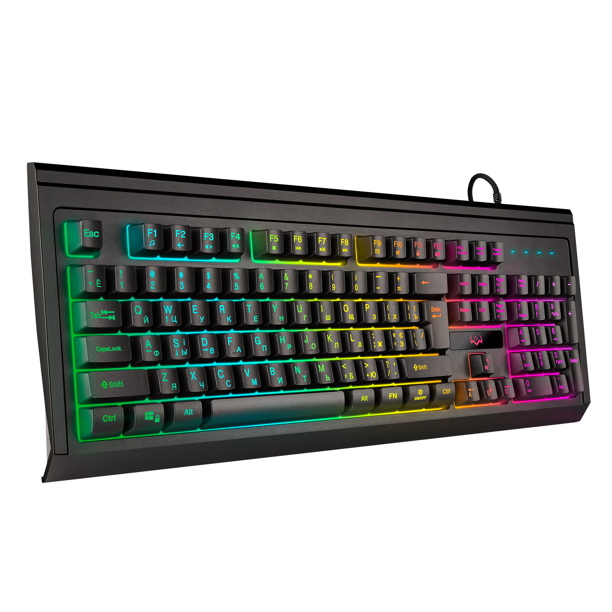 Клавиатура SVEN KB-G8400, игровая, мембранная, подсветка, USB, черная