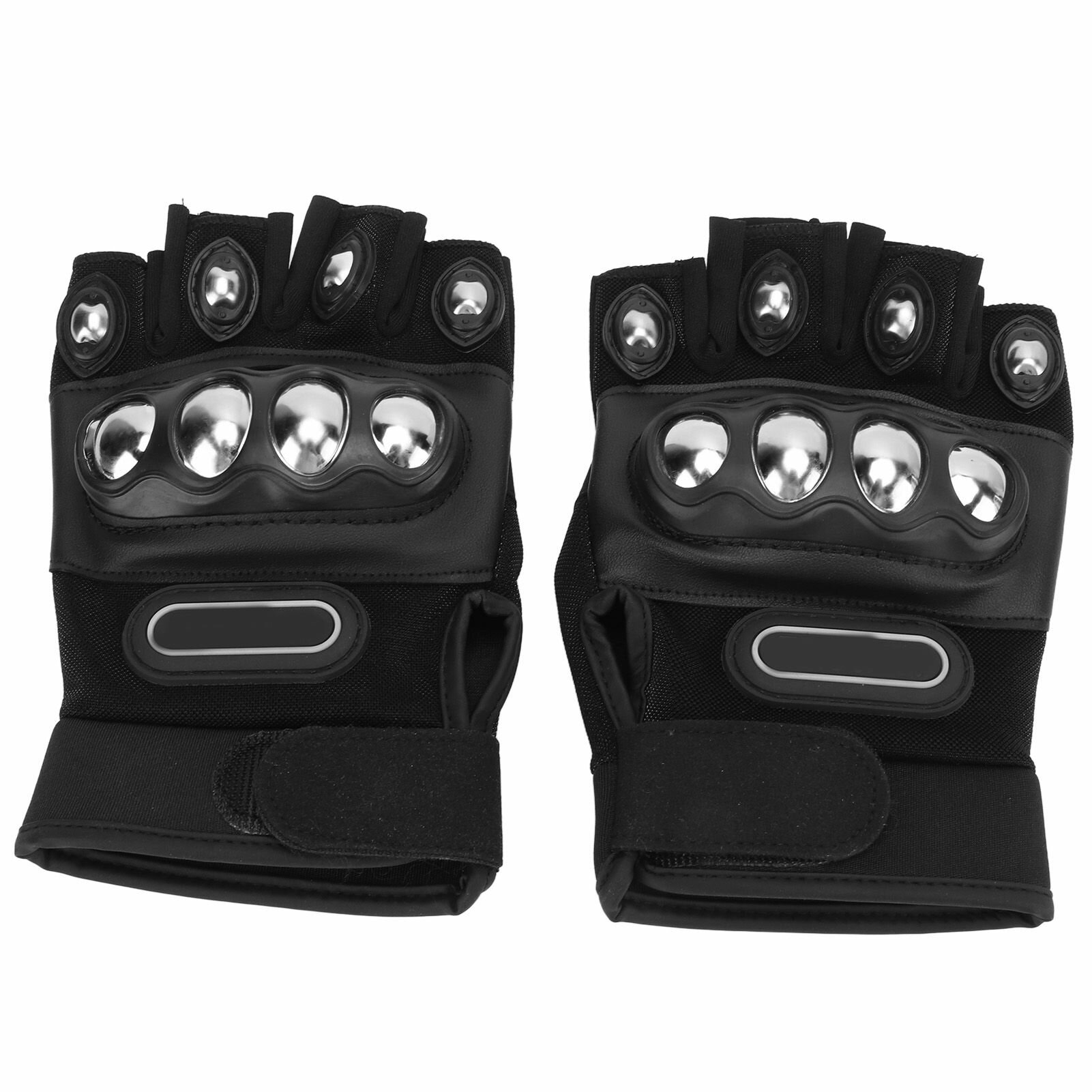 Защитные нескользящие гоночные перчатки без пальцев на полпальца (черные) (один размер) (продаются парой)