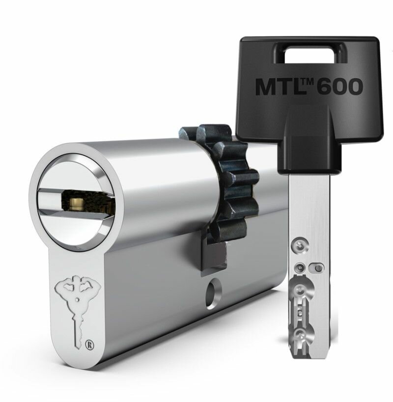 Цилиндр дверной Mul-T-Lock MTL 600 (95мм ,40х55) ключ-ключ, никель, шестеренка