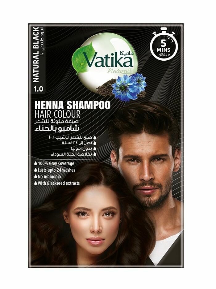 Dabur Vatika Шампунь-Хна для волос, оттеночный натуральный черный 1.0 1шт
