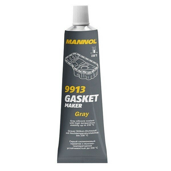 Автохимия MANNOL 9913 Silicone-Gasket gray Серый силиконовый герметик (от-40 С до+230 С) 85гр 2417
