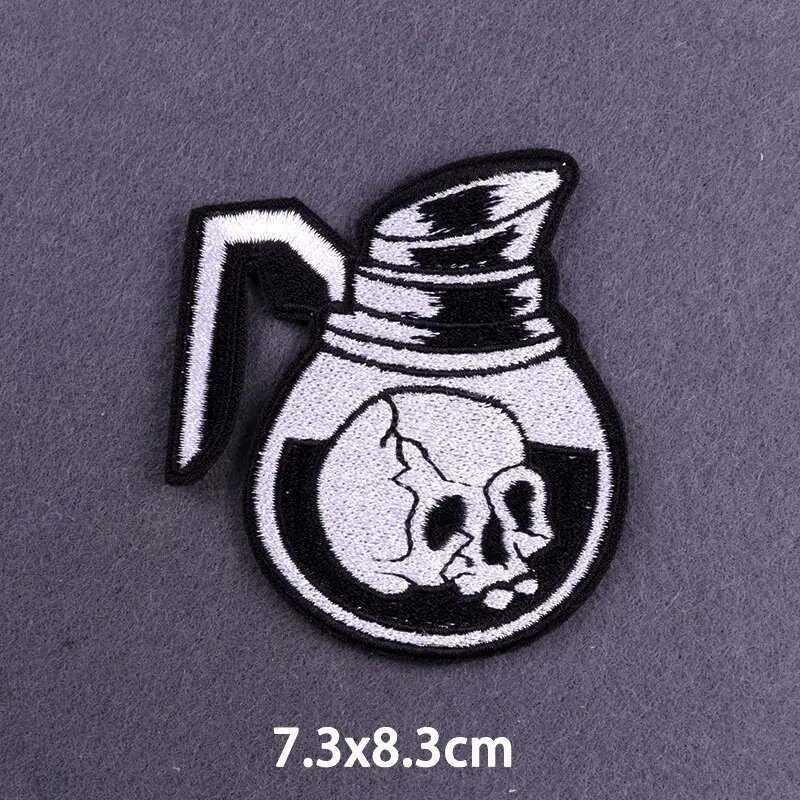 Нашивки pulaqi с черепом, котом и бабочкой Черный, PE5170CT