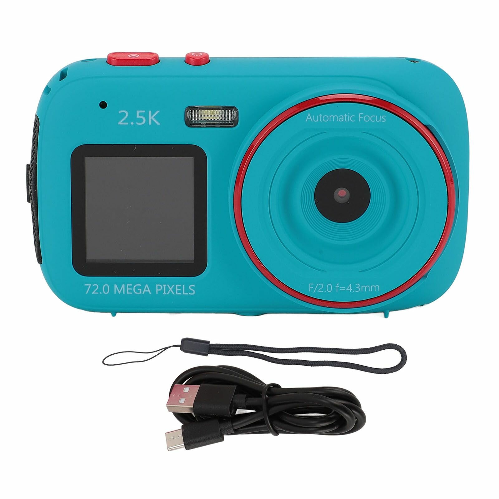 72 МП камера Dual-экран 2,4"+1,54", 16 зум, MP3, синяя