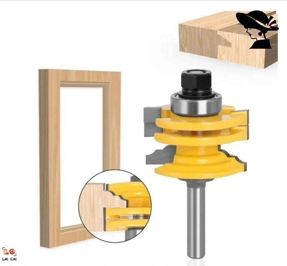 Комбинированная рамочная фреза премиум для окон дверей 8 мм хвостовик-DKD-CJ0821