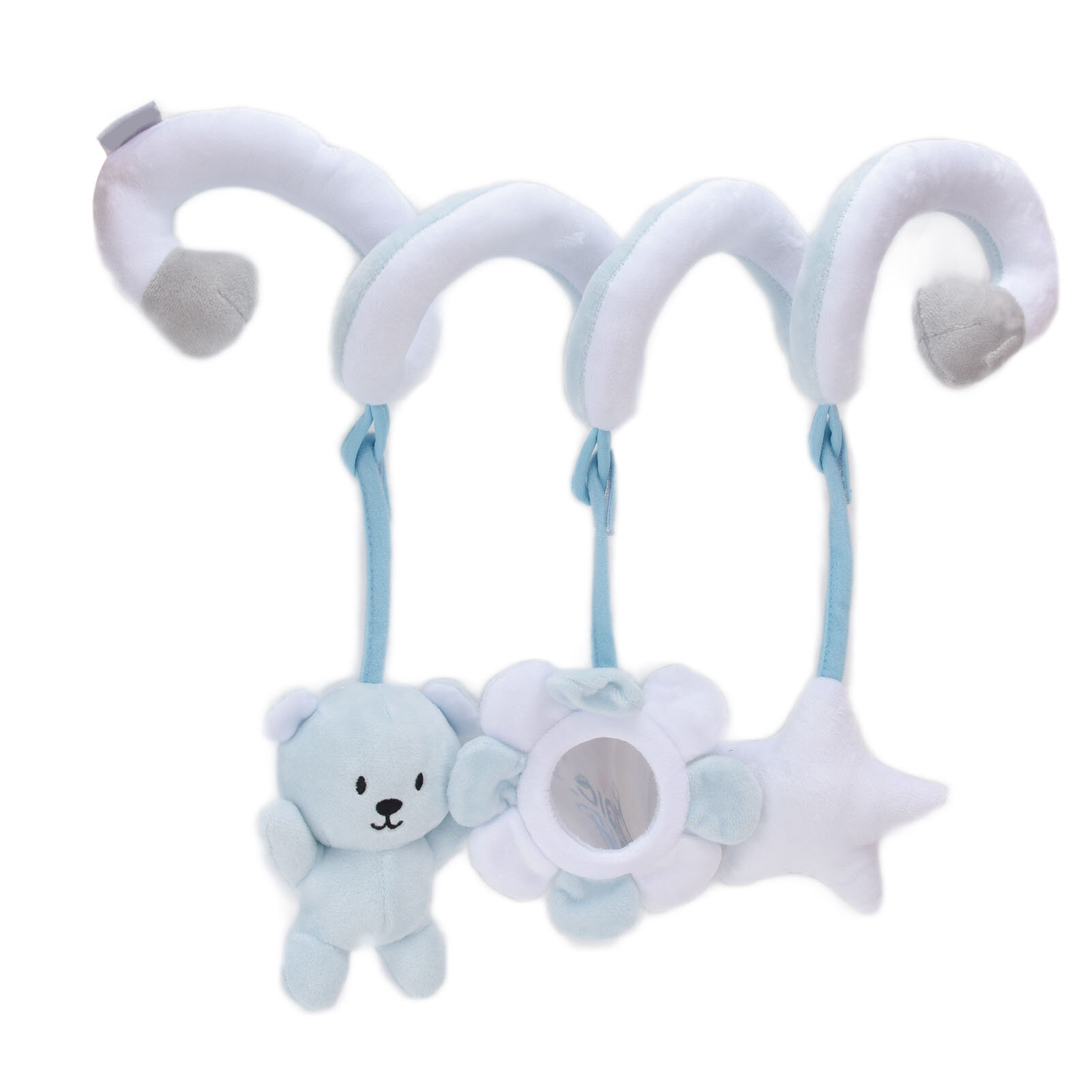 Мягкие игрушки-животные для детской коляски, спиральные развивающие игрушки, подвесные игрушки, звонок, игрушки для детской коляски, синие.