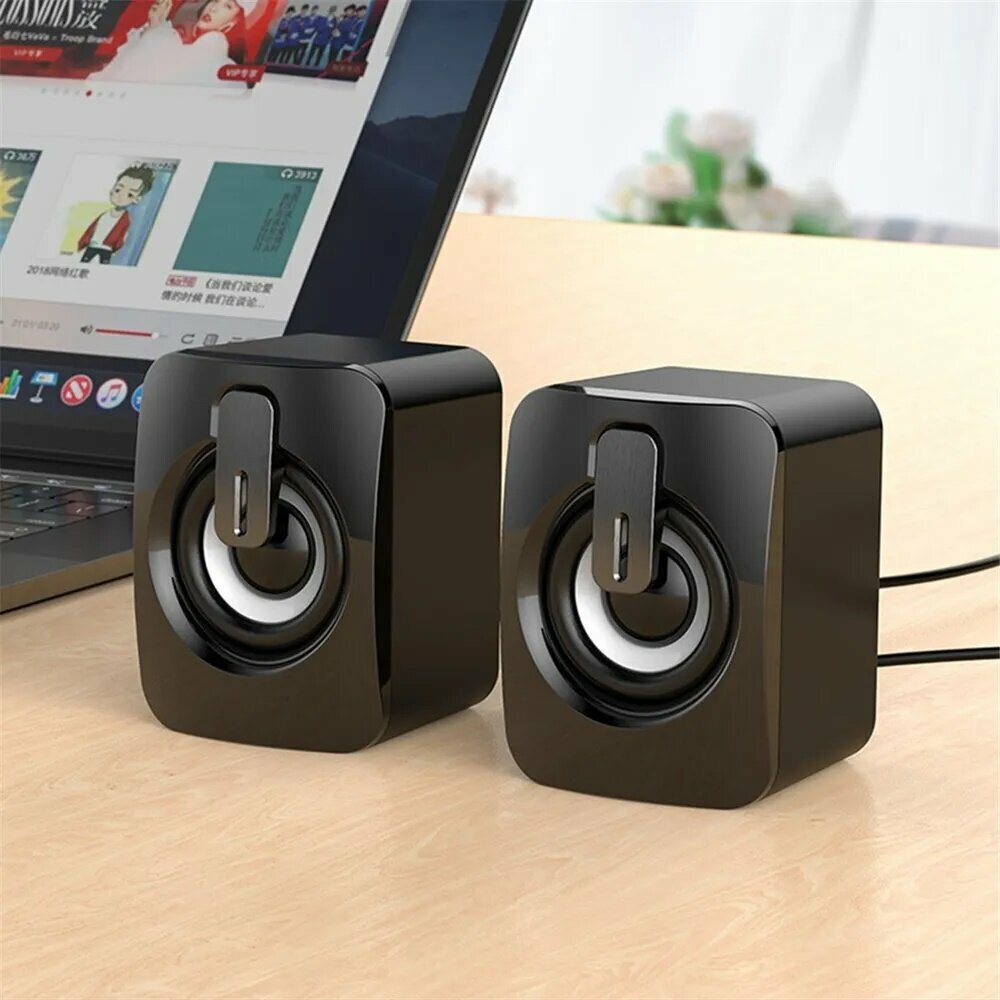 Компьютерные колонки USB 3.5MM ПК звуковая коробка HIFI стерео микрофон