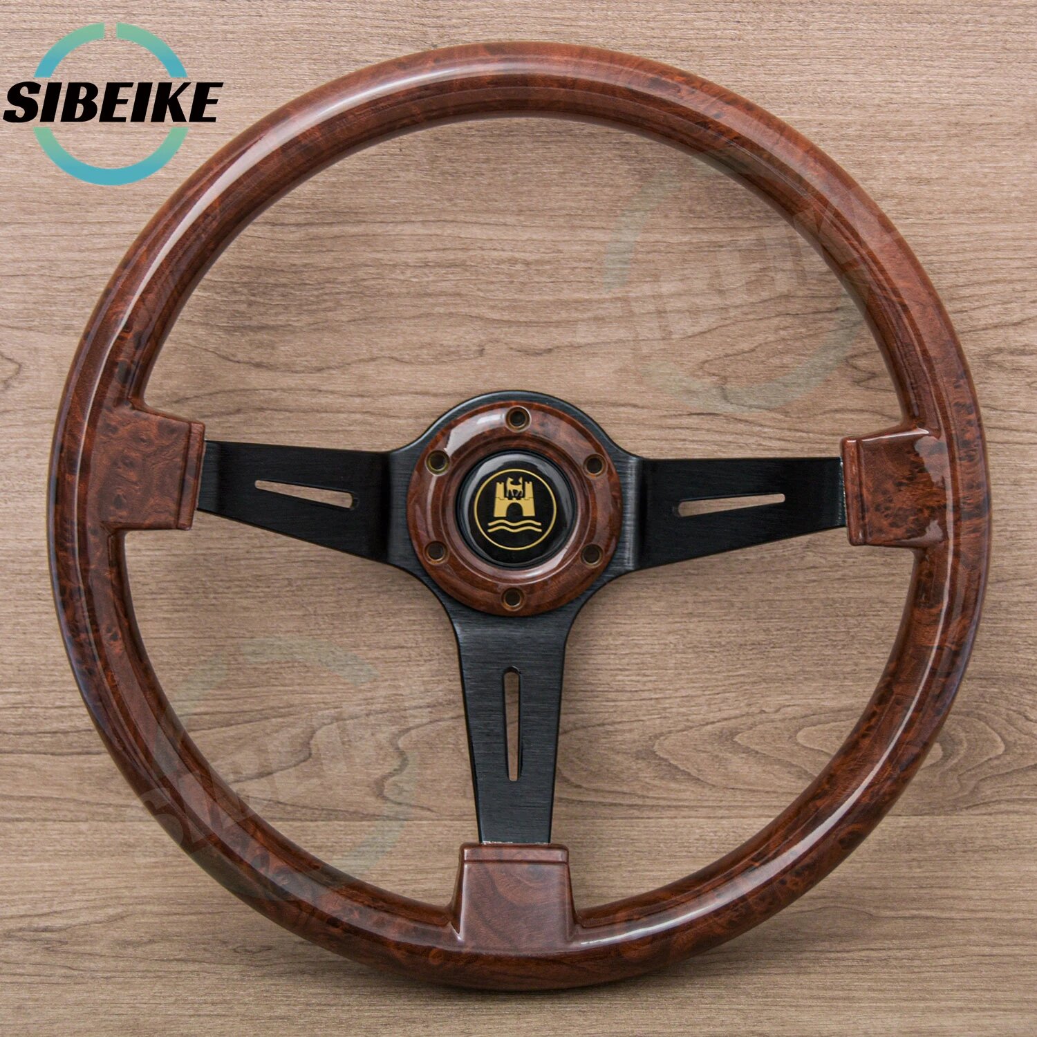 Классический руль под дерево JDM, 14-дюймовый спортивный руль для винтажного автомобиля с глубоким посудом C