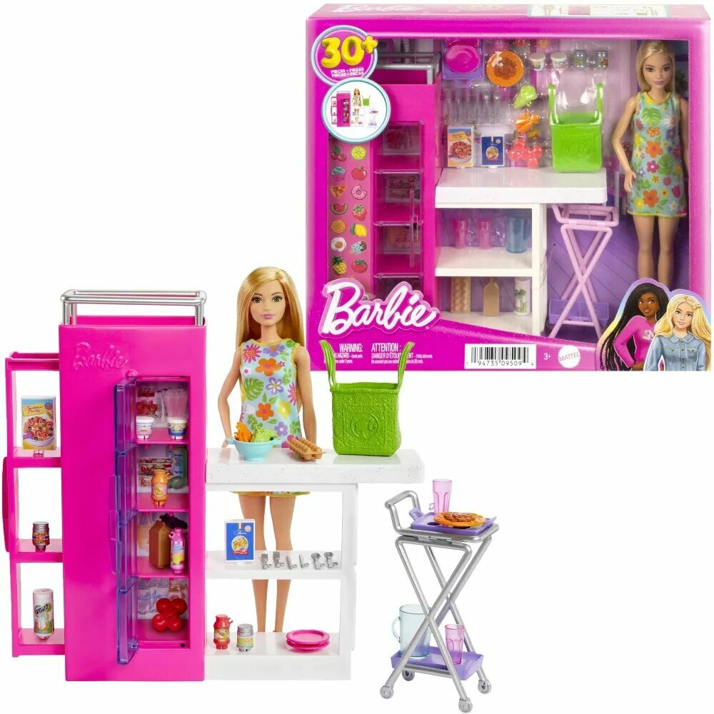 Кукла Барби и игровой набор Ultimate Pantry, дополнение для кухни Барби с более чем 30 предметами на кулинарную тематику