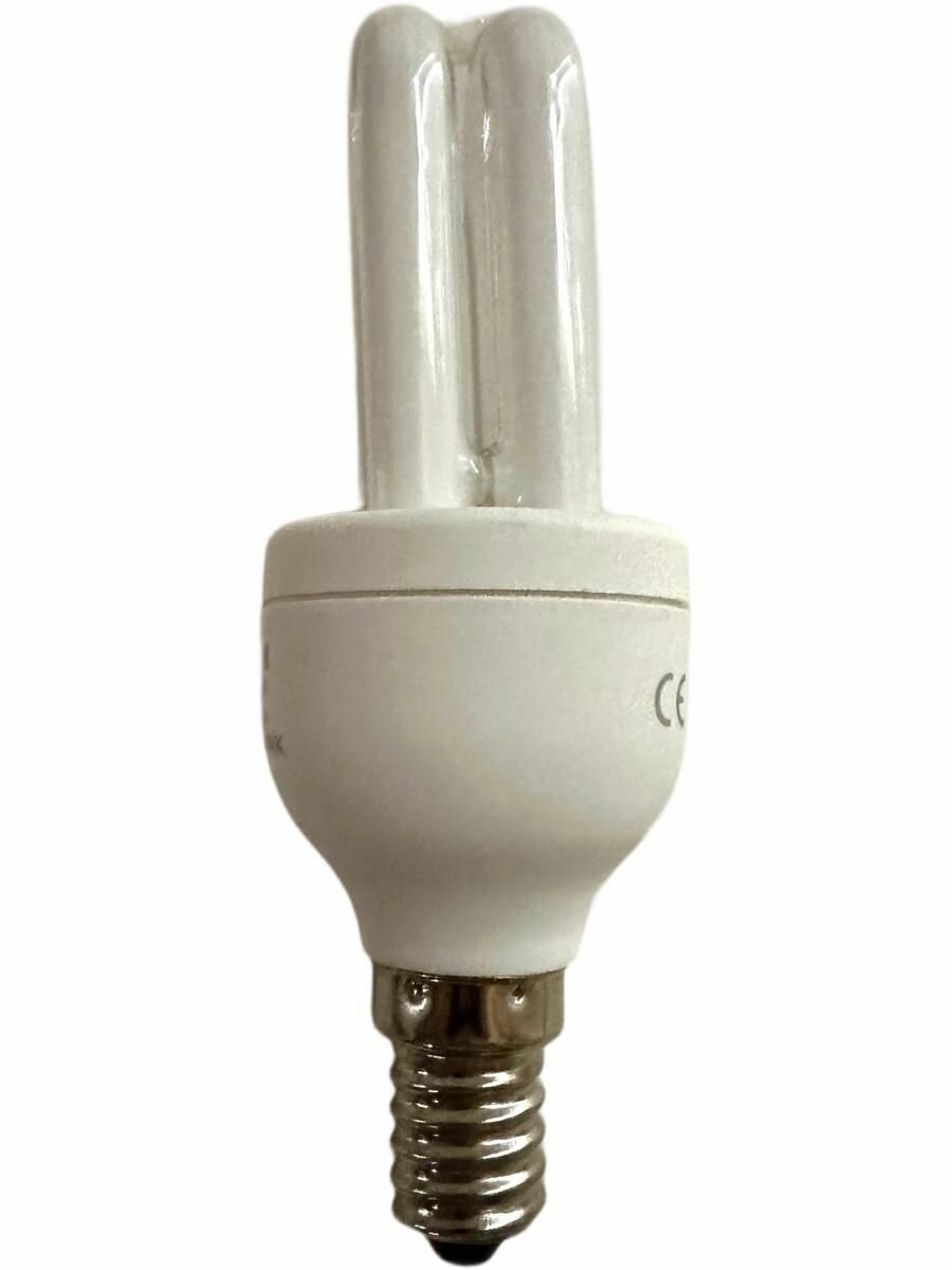 Лампочка Эколюм E14 5w(освещает 25w) 2700k 280lm 240v EUD-11 люминесцентная(3 штуки в комплекте)