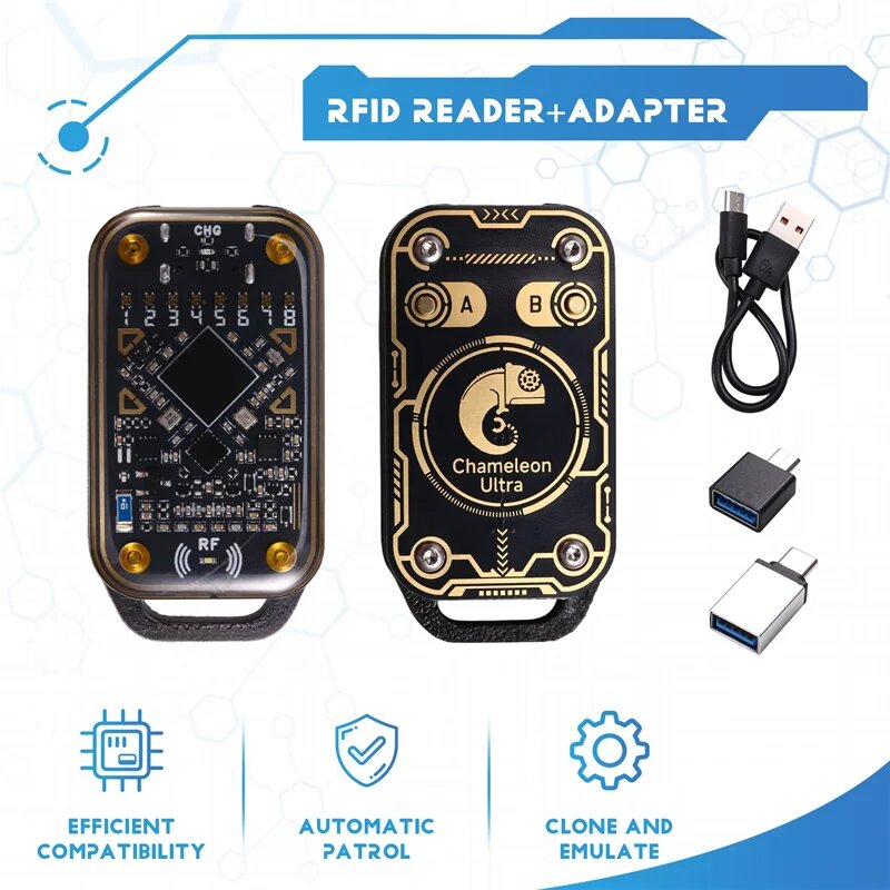 -A96Z Chameleon Ultra RFID Считыватель смарт-чипов Эмулятор смарт-карт ID IC 125 кГц 13,56 МГц Декодирование карт NFC Дубликатор