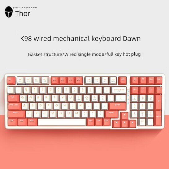 Беспроводная механическая клавиатура Thor K98 с тремя режимами подключения, для игр, с возможностью горячей замены