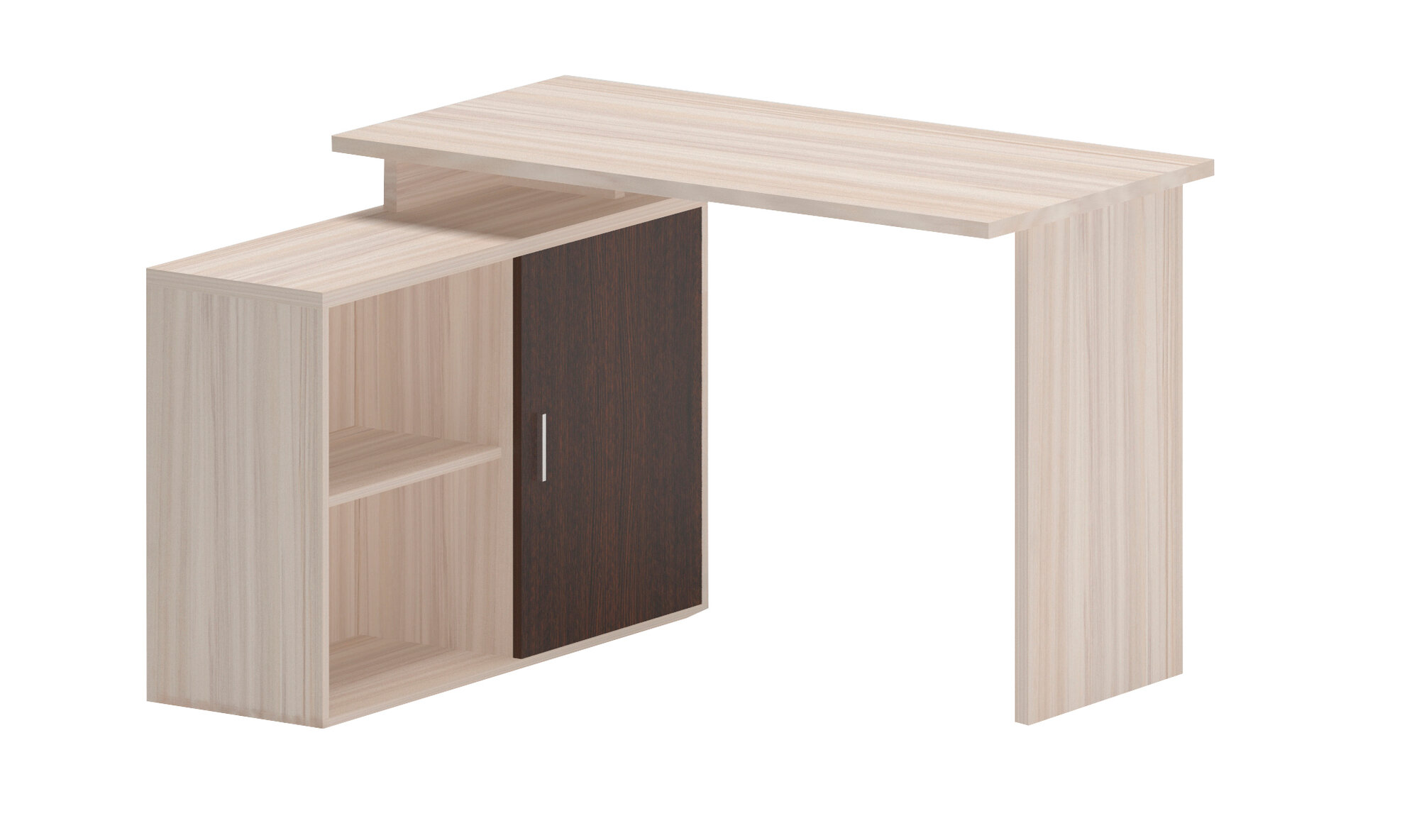 Стол компьютерный Мэрдэс СКЛ-Прям120+ТБЛ-2, карамель/венге, с полками, 120х96х77 см