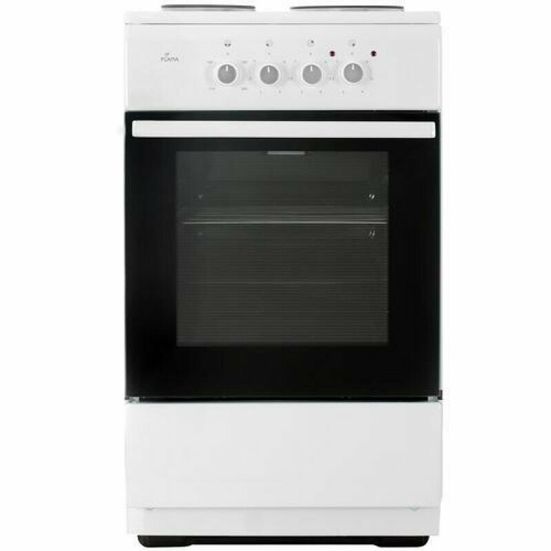 Электрическая плита FLAMA AE 1306 W, белая, эмалированная сталь, 3 конфорки
