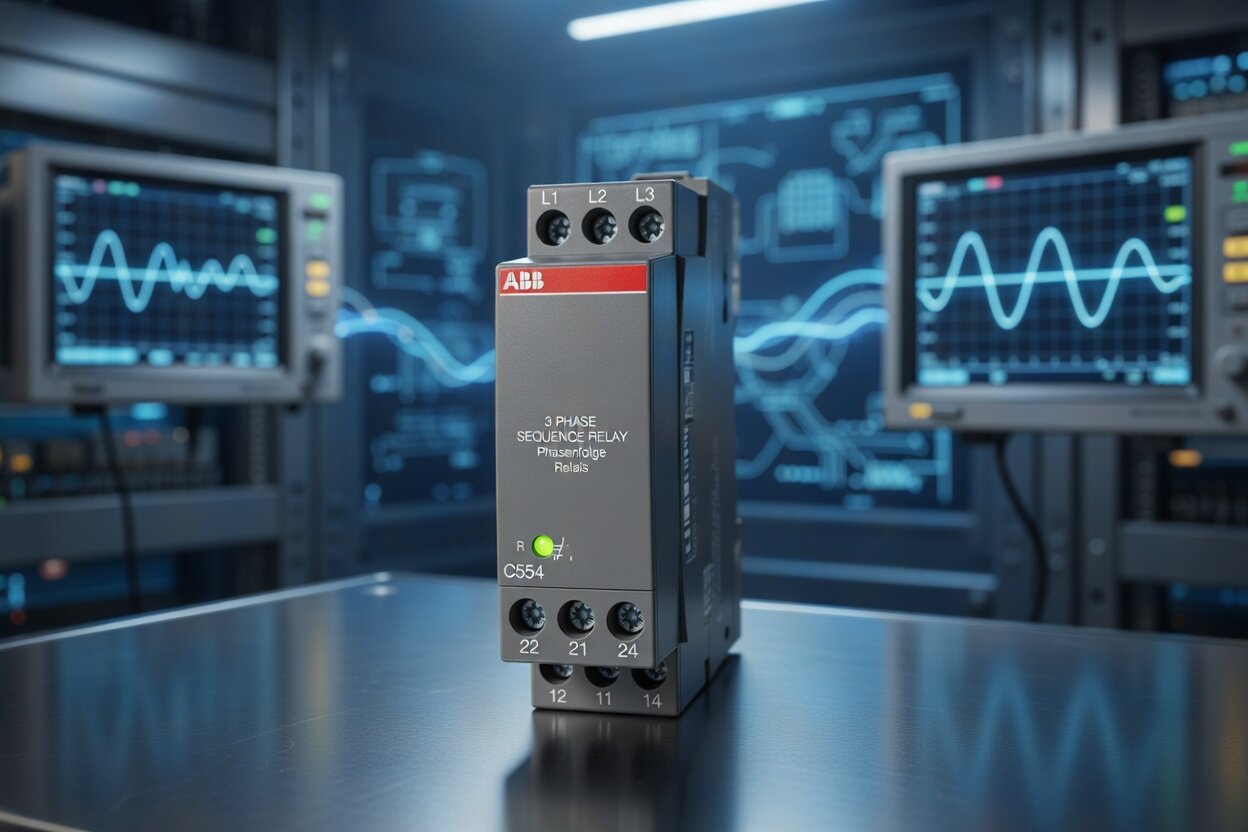 Реле ABB C554, контроль последовательности фаз, AC 3x200-460 V, 8 A