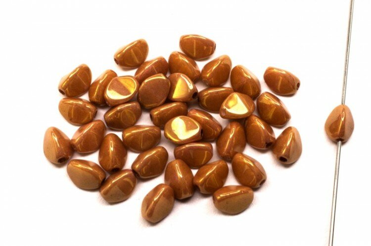 Бусины Pinch beads 5х3мм, отверстие 0,8мм, цвет 03000/14497 лиловый, золотое сияние, 755-079, 10г (около 117шт)