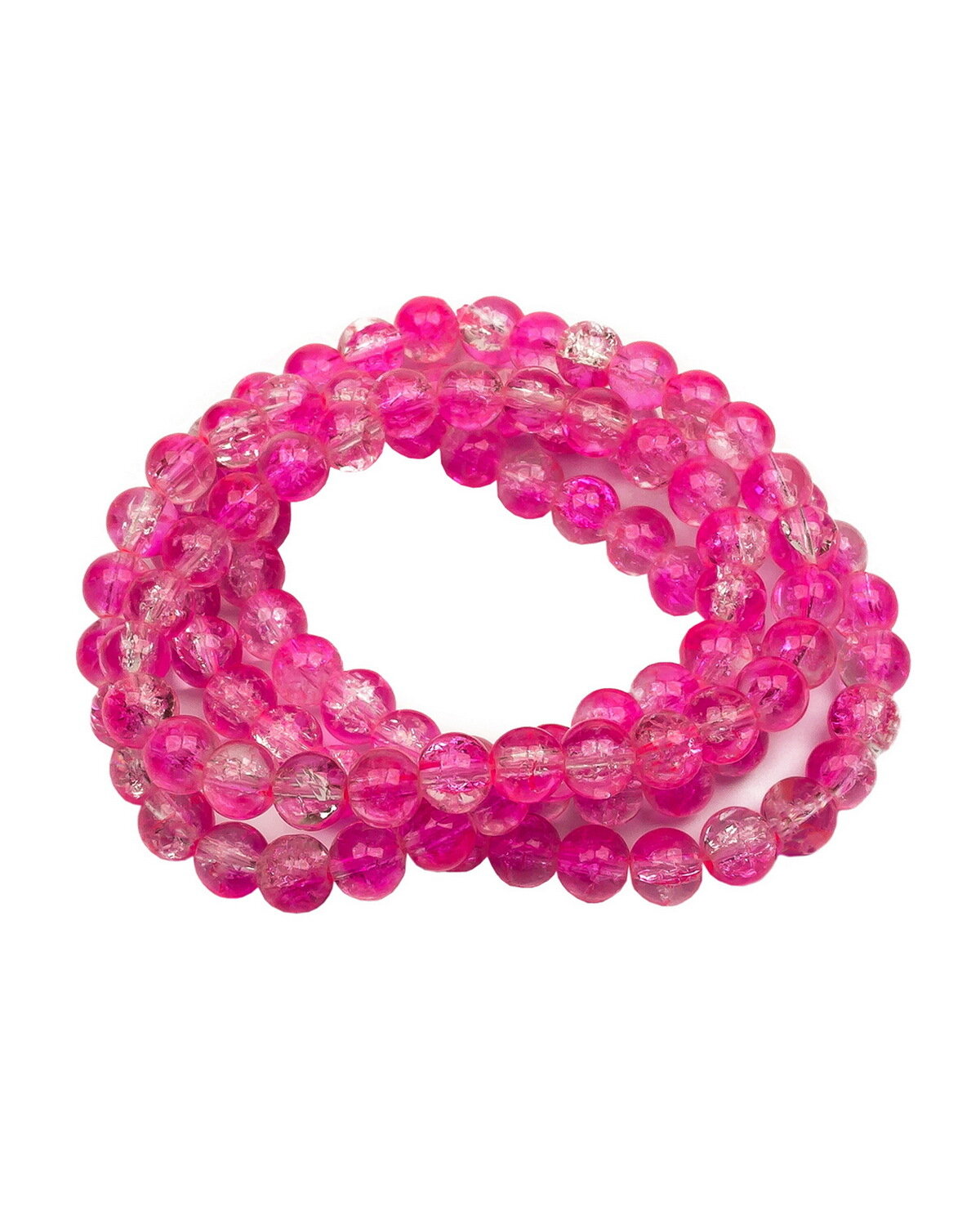 Бусины с эффектом кракелюра, размер 8 мм, цвет ярко-розовый, 105 штук