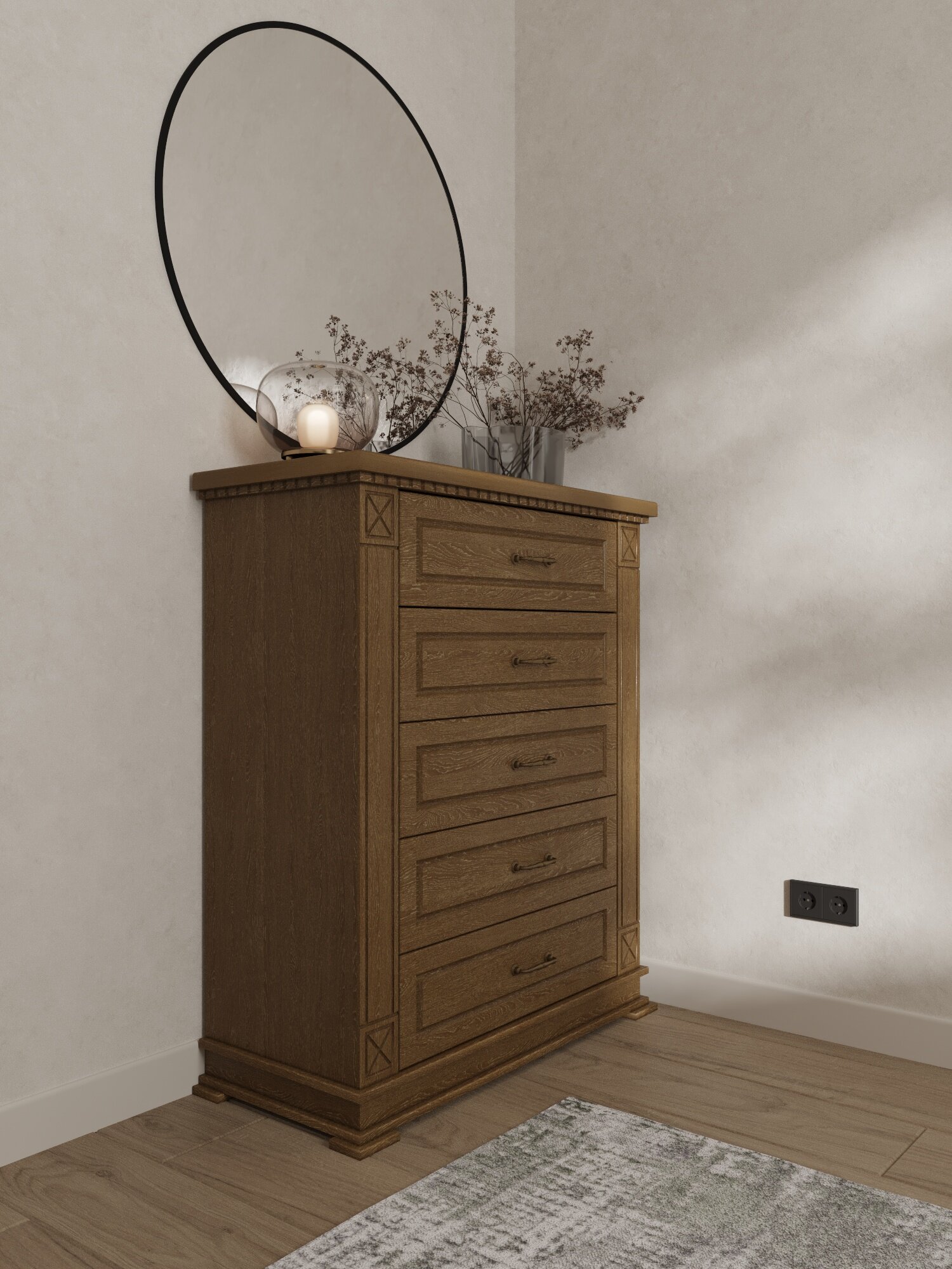 Комод Комод Верди 013, классический орех 2, 5 ящ, 100х45x120 см, ммк-древ