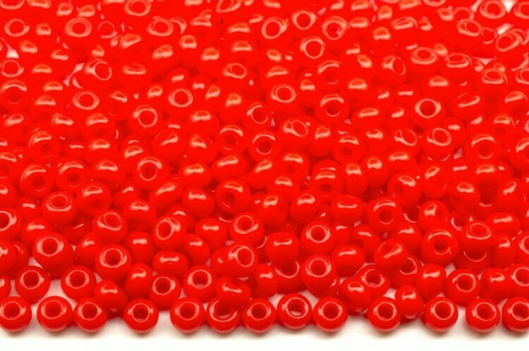 Бисер чешский PRECIOSA круглый 10/0 93170 красный непрозрачный, 5 грамм